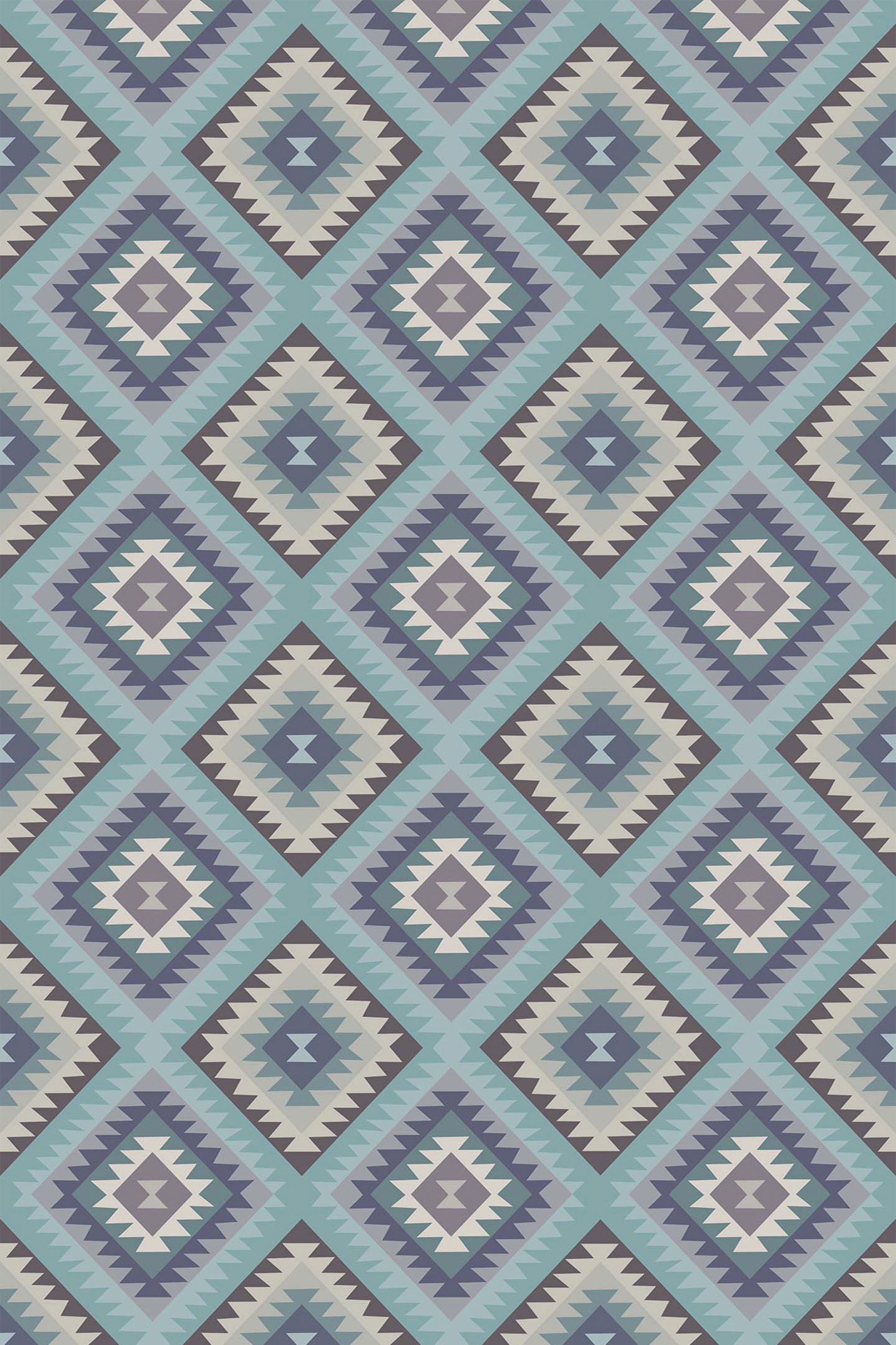 blue aztec patterns