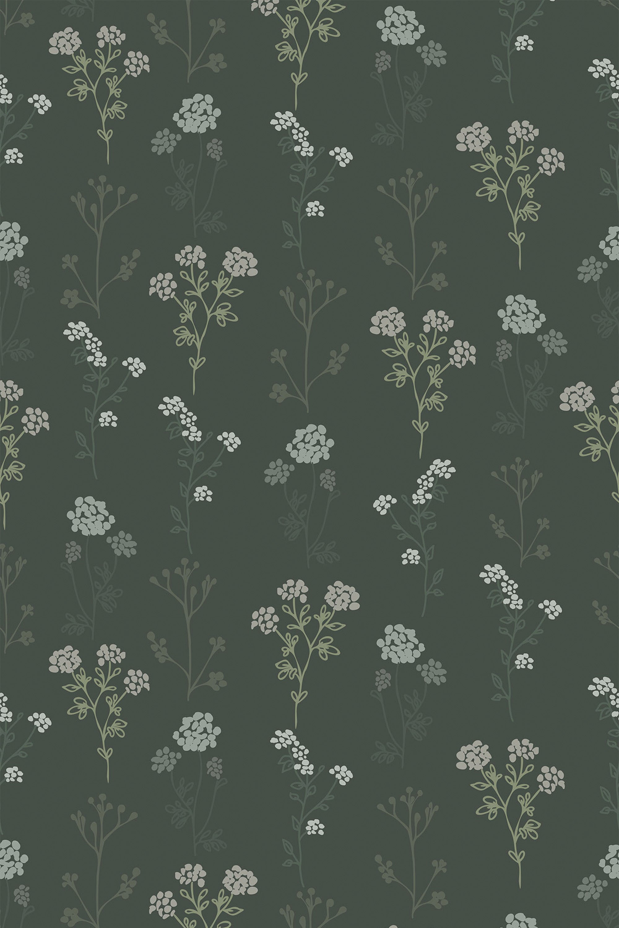 dark green patterned wallpaper