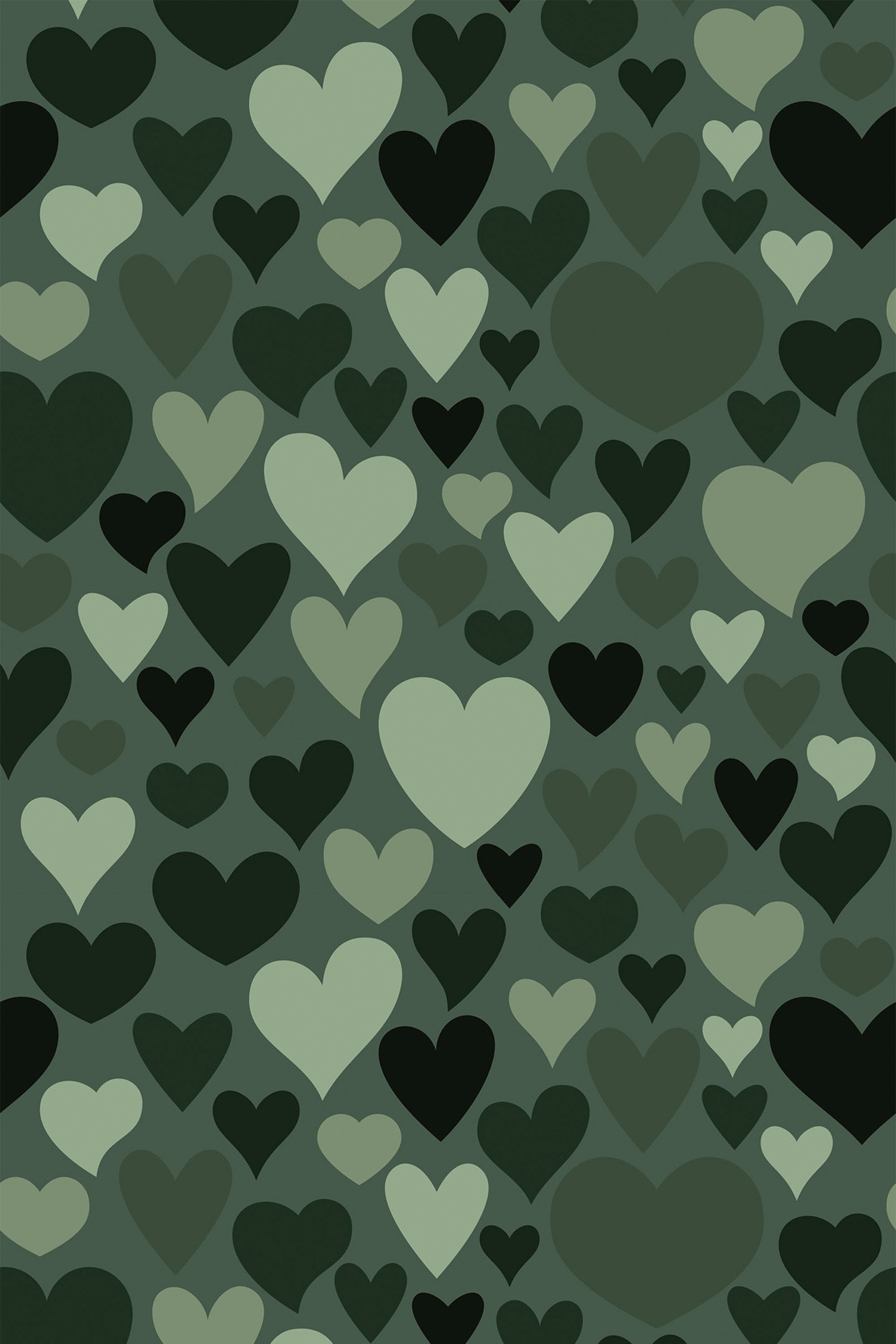 green hearts background
