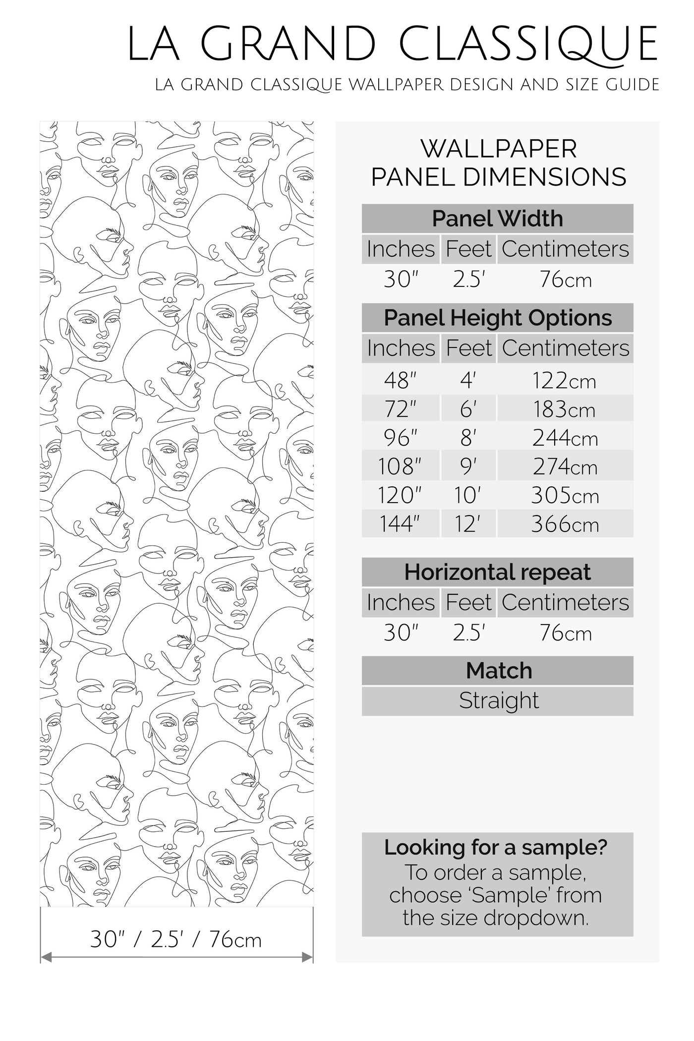 Line art face Peel and Stick Removable Wallpaper