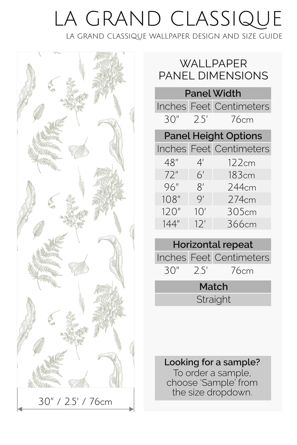Fern Peel and Stick Removable Wallpaper