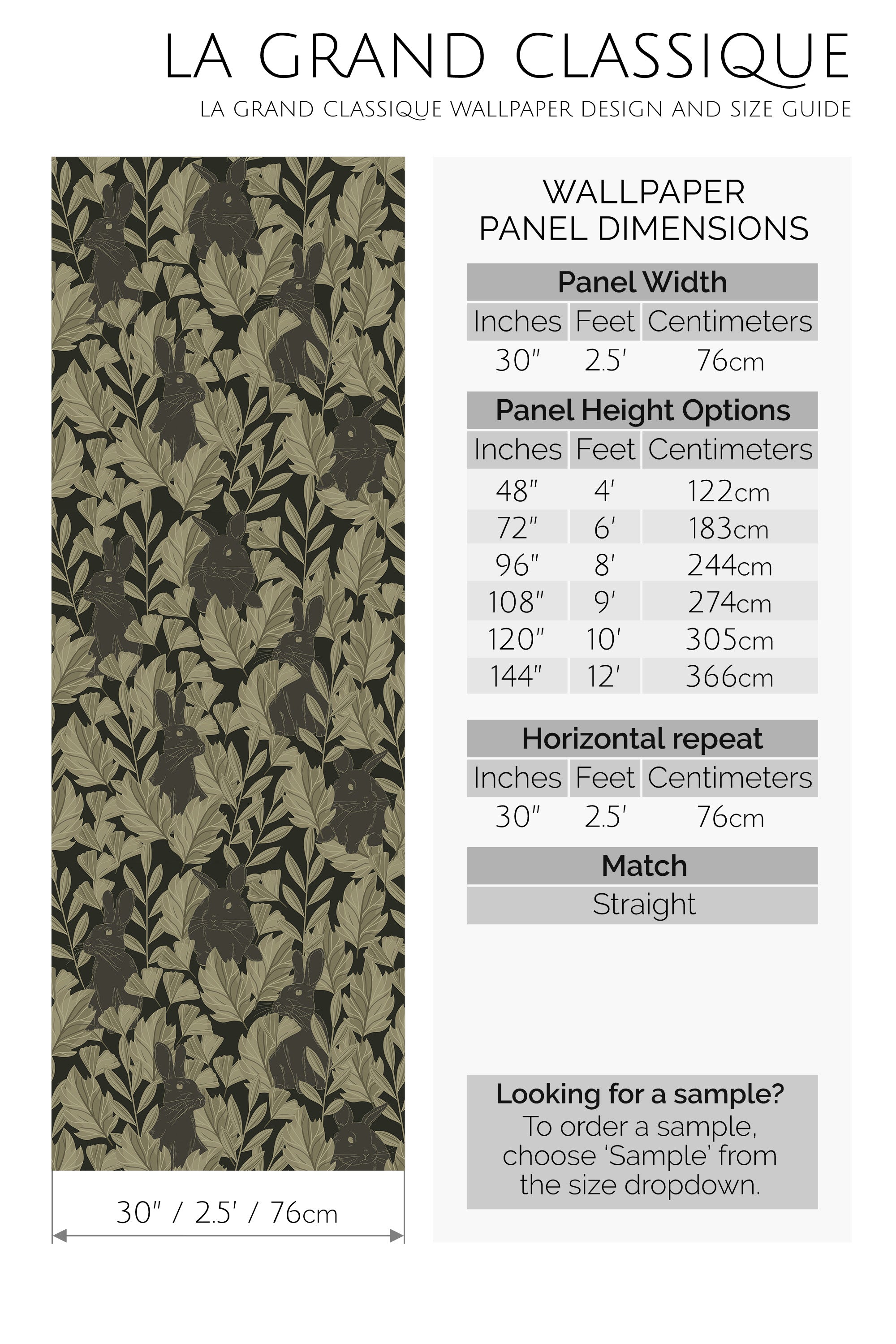 Bold Rabbit Removable or Traditional Wallpaper – La Grand Classique