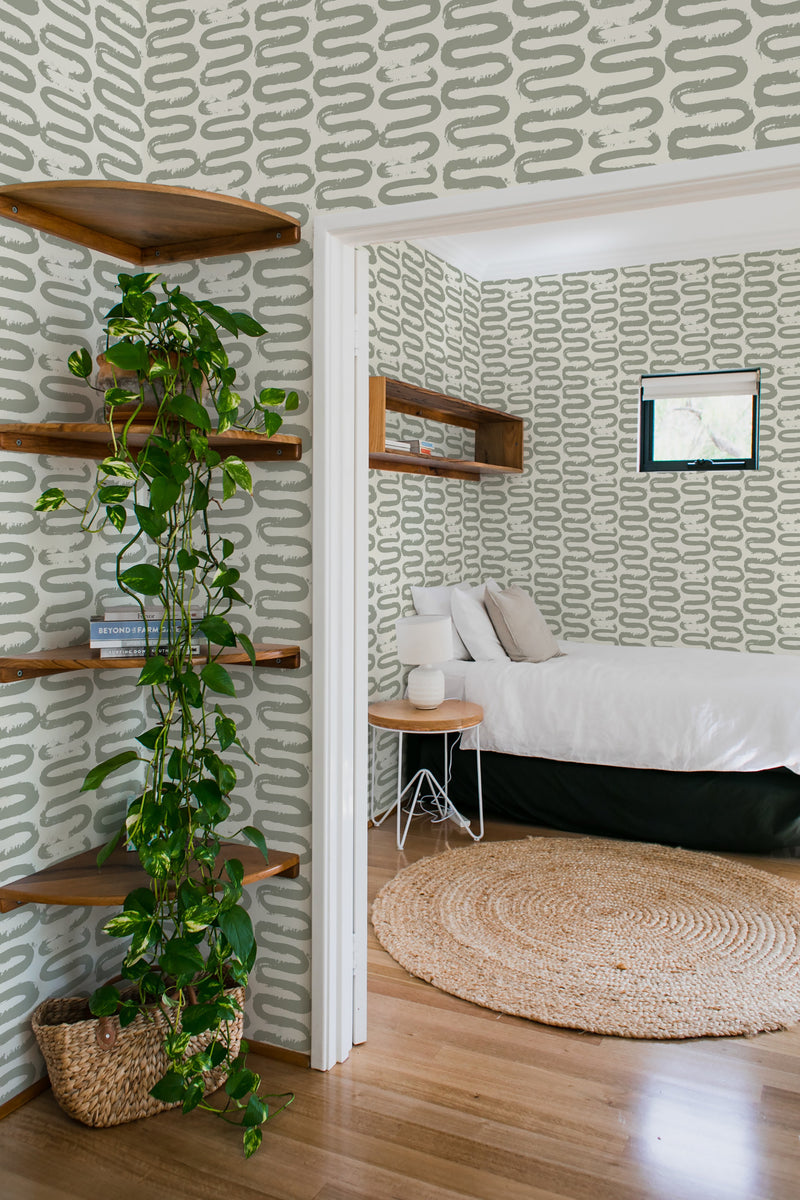 Wiggle brush lines Peel and Stick Removable Wallpaper
