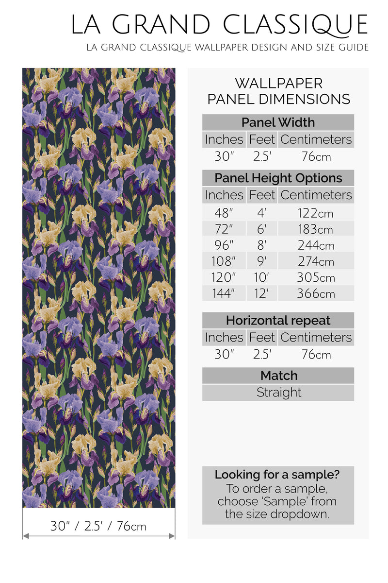 Bold Iris Peel and Stick Removable Wallpaper
