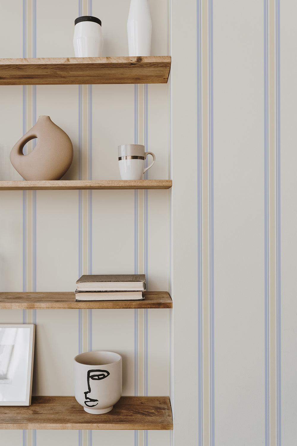 Classic Light French Stripes Removable or Traditional Wallpaper