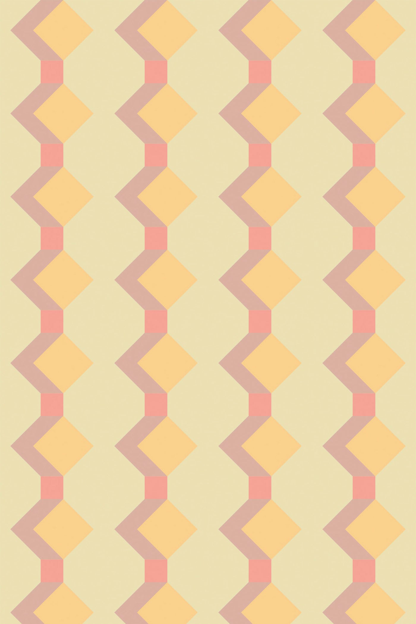 Yellow Sunny Retro Geometric Removable or Traditional Wallpaper