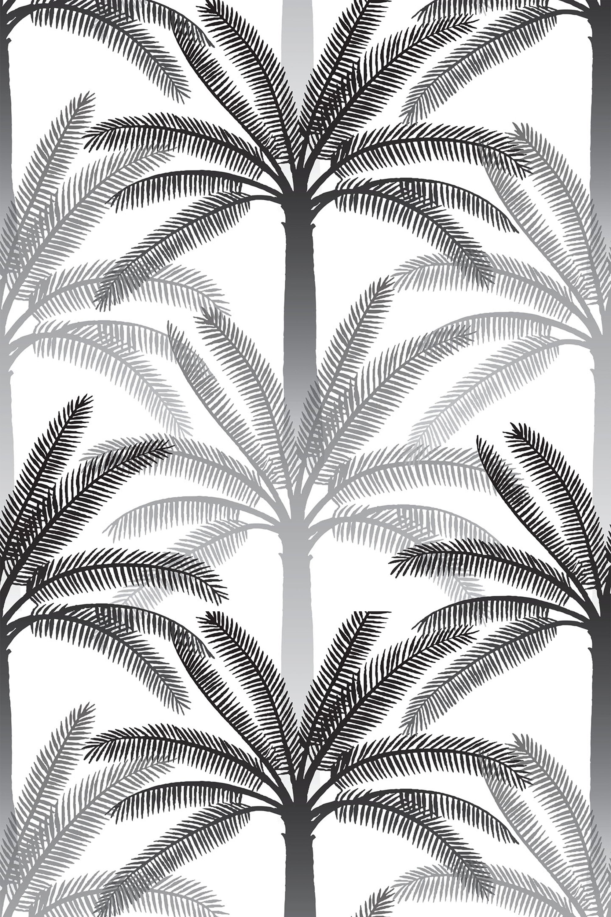 Gray And Black Palm Trees Removable or Traditional Wallpaper – La Grand ...