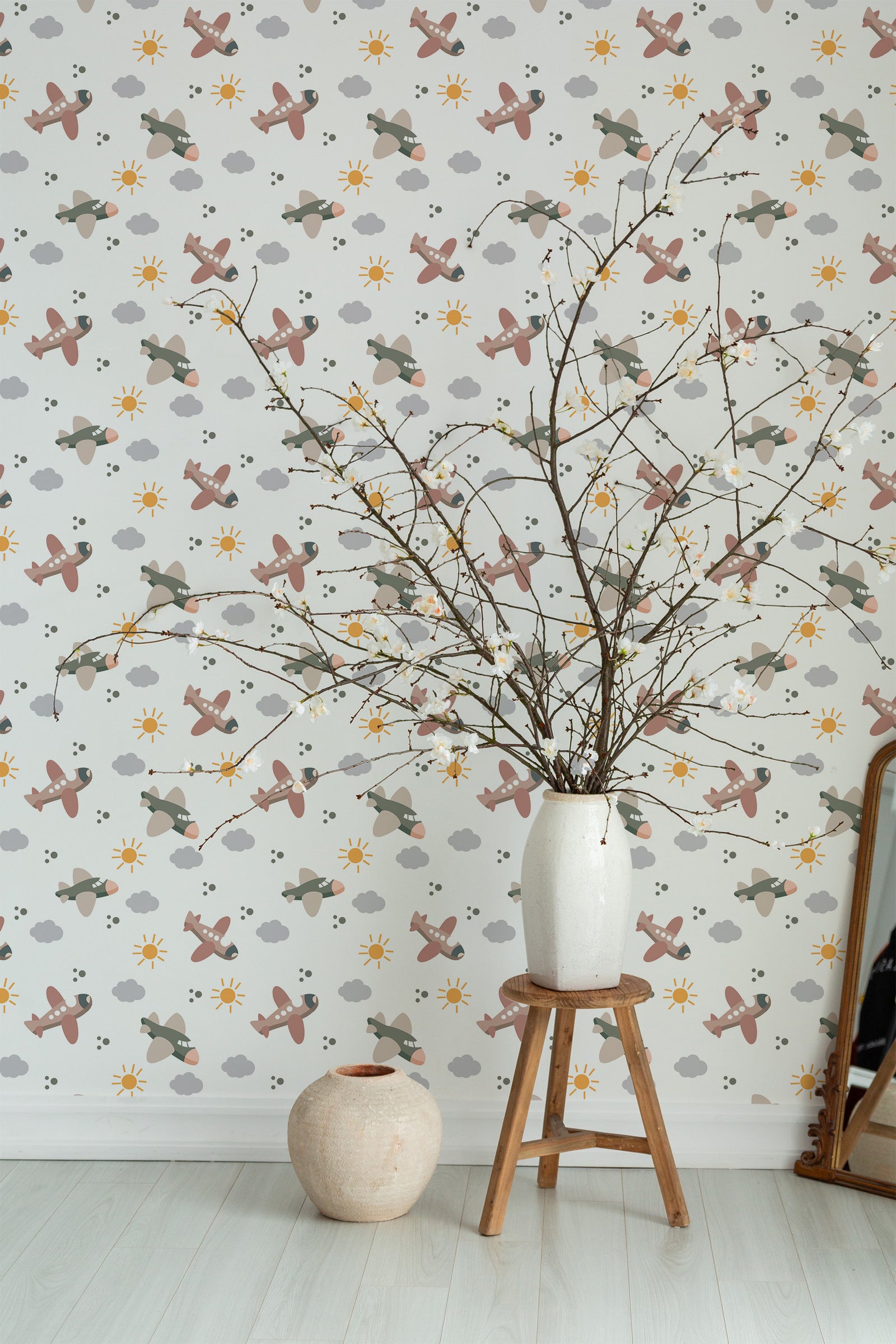 Airplane Peel and Stick Removable Wallpaper