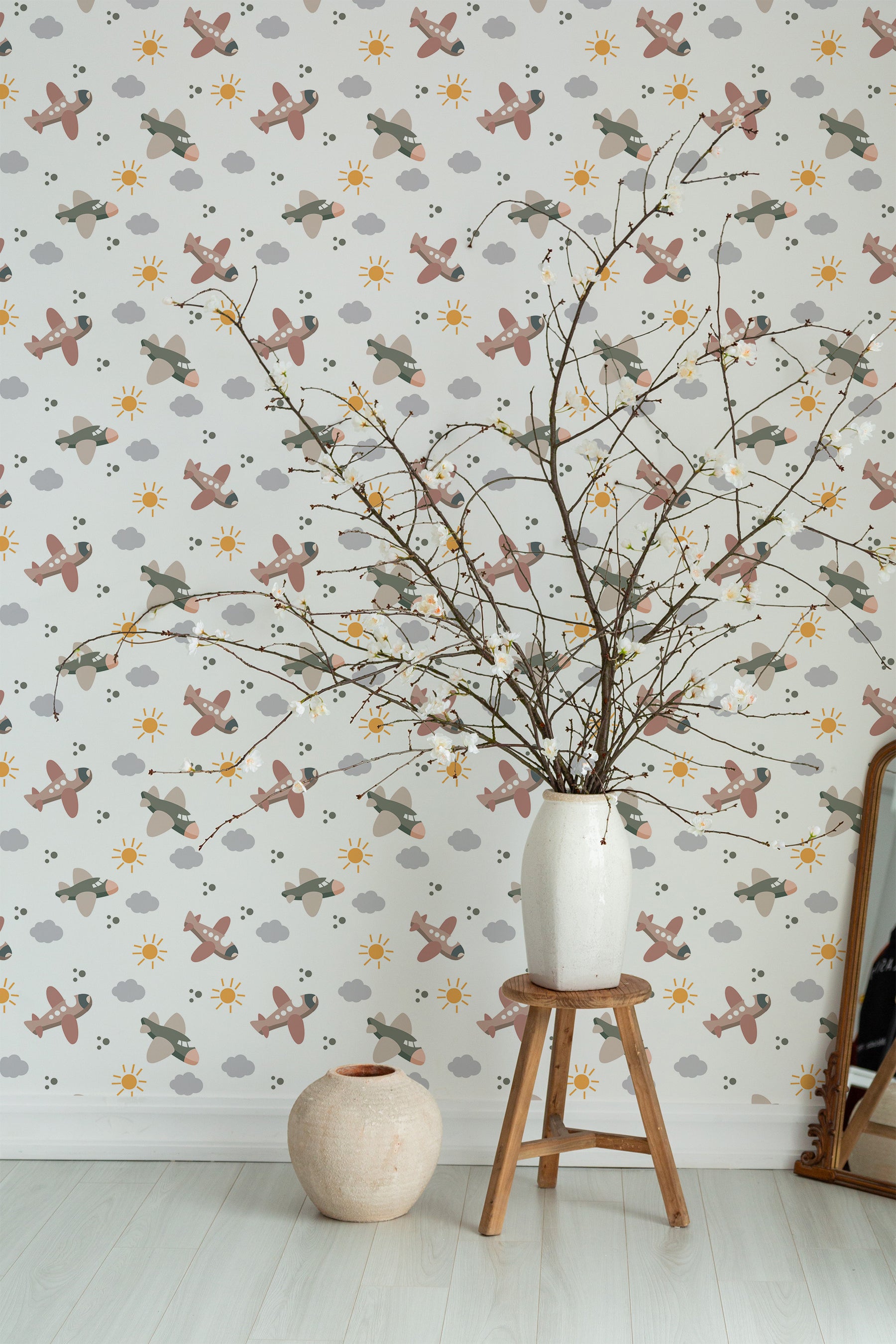 Airplane Peel and Stick Removable Wallpaper