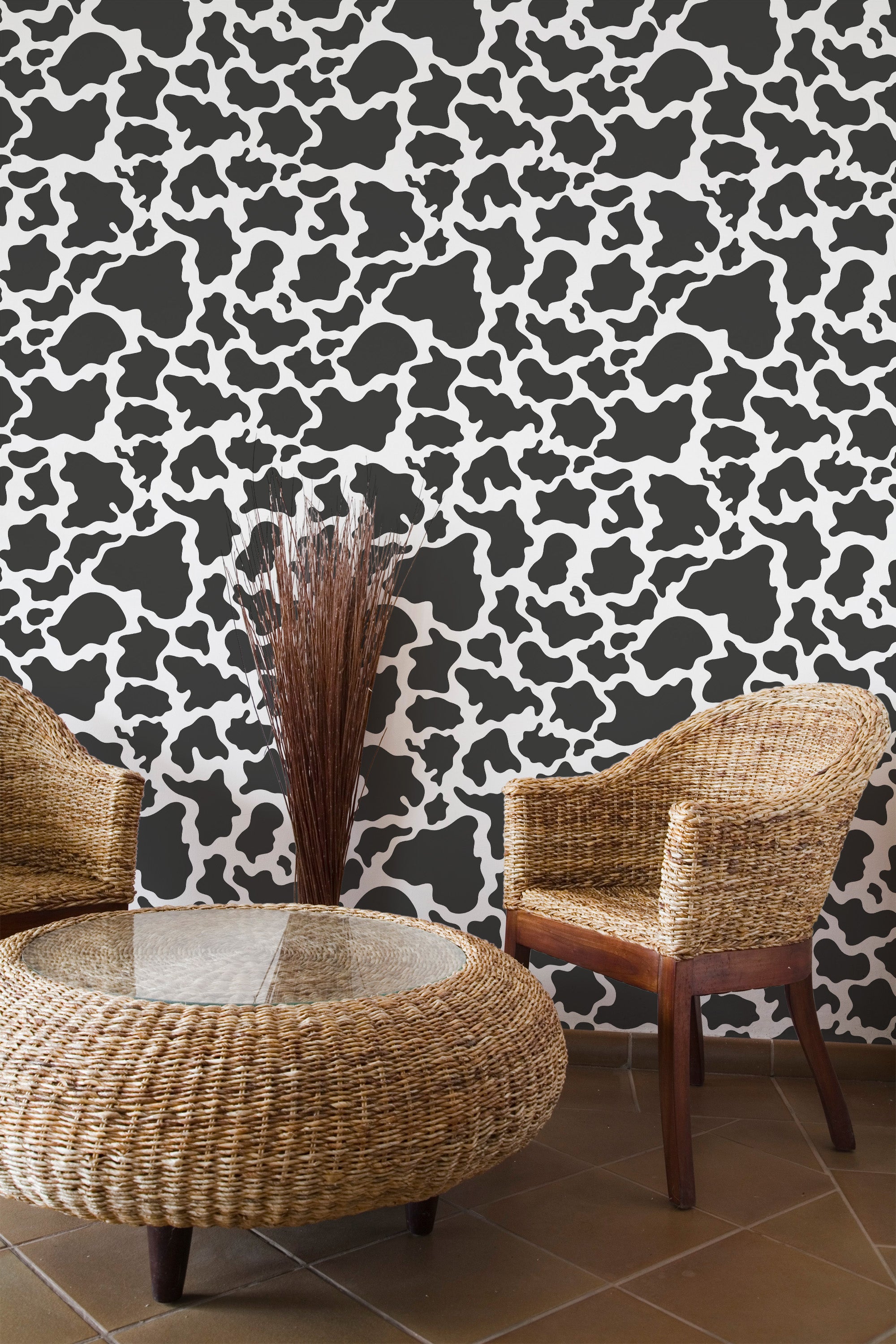 Cow Print Removable or Traditional Wallpaper – La Grand Classique