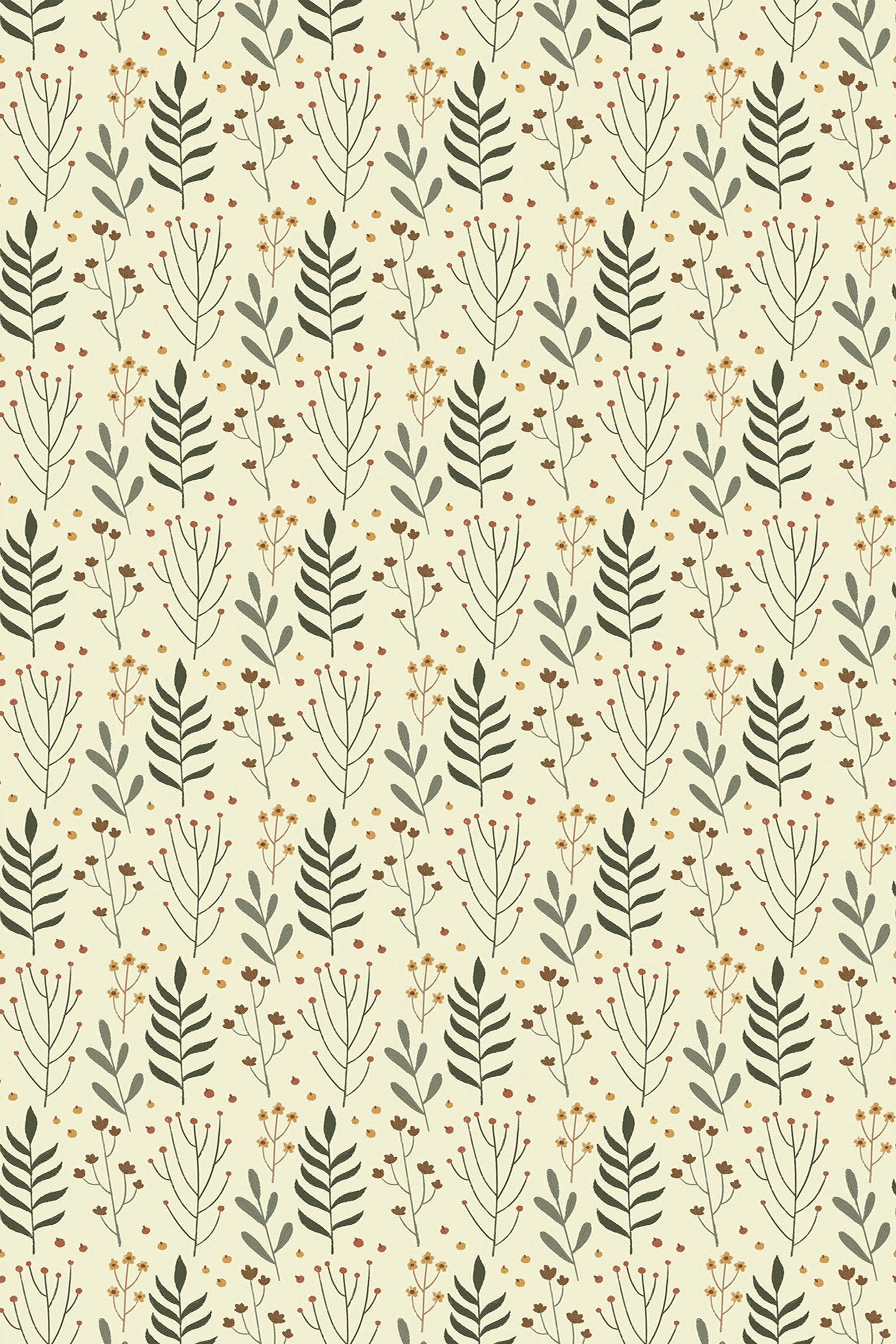 Earthy Scandinavian Leaf Removable or Traditional Wallpaper – La Grand ...