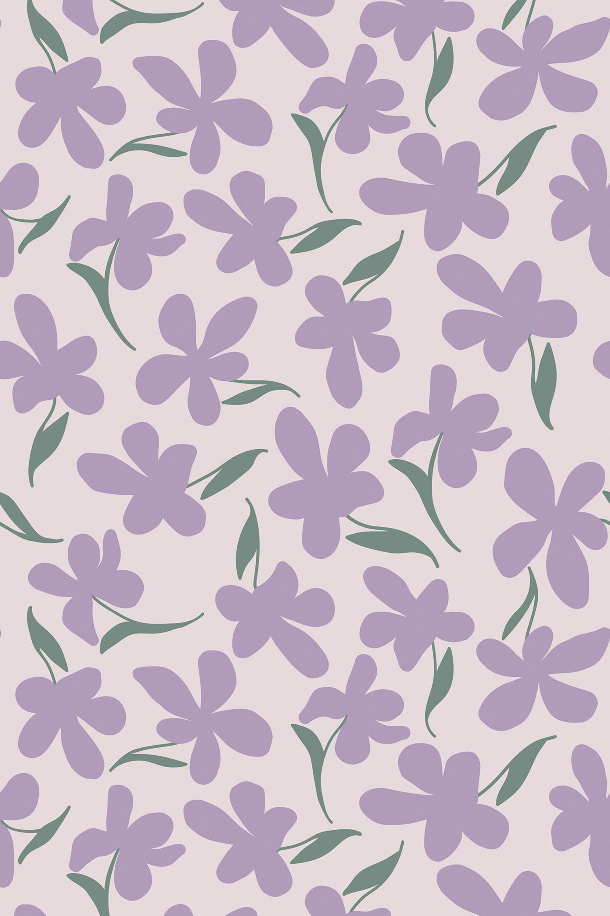 Purple Flowers Removable or Traditional Wallpaper – La Grand Classique