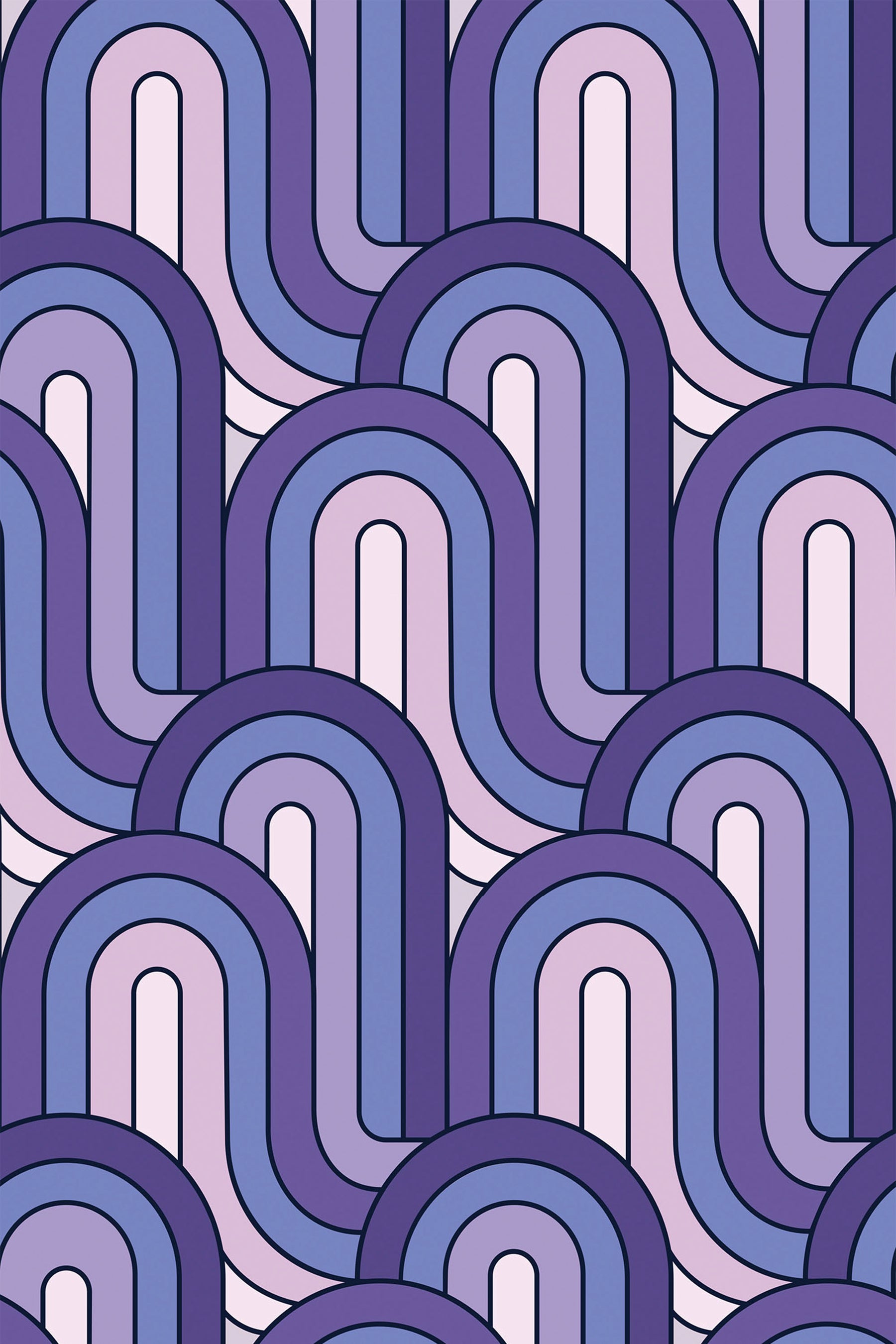 Purple retro Peel and Stick Removable Wallpaper
