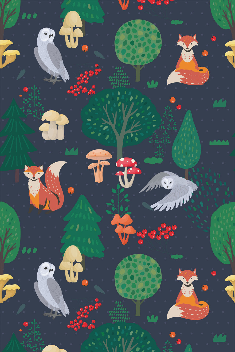 Folklore Forest Removable or Traditional Wallpaper