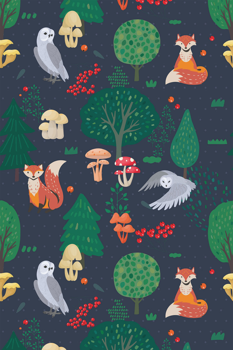 Folklore forest Peel and Stick Removable Wallpaper