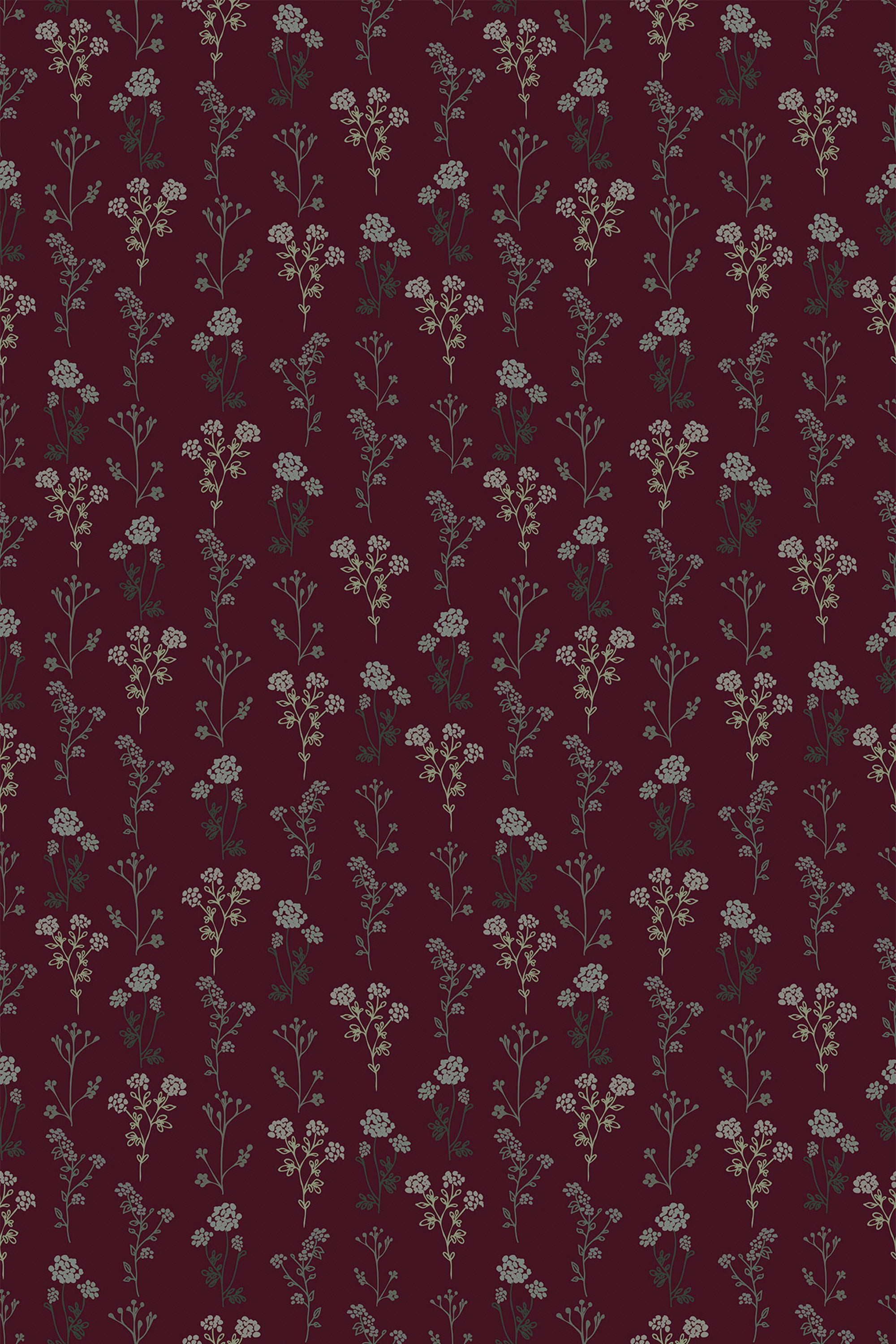 Dark Burgundy Flowers Removable or Traditional Wallpaper – La Grand ...