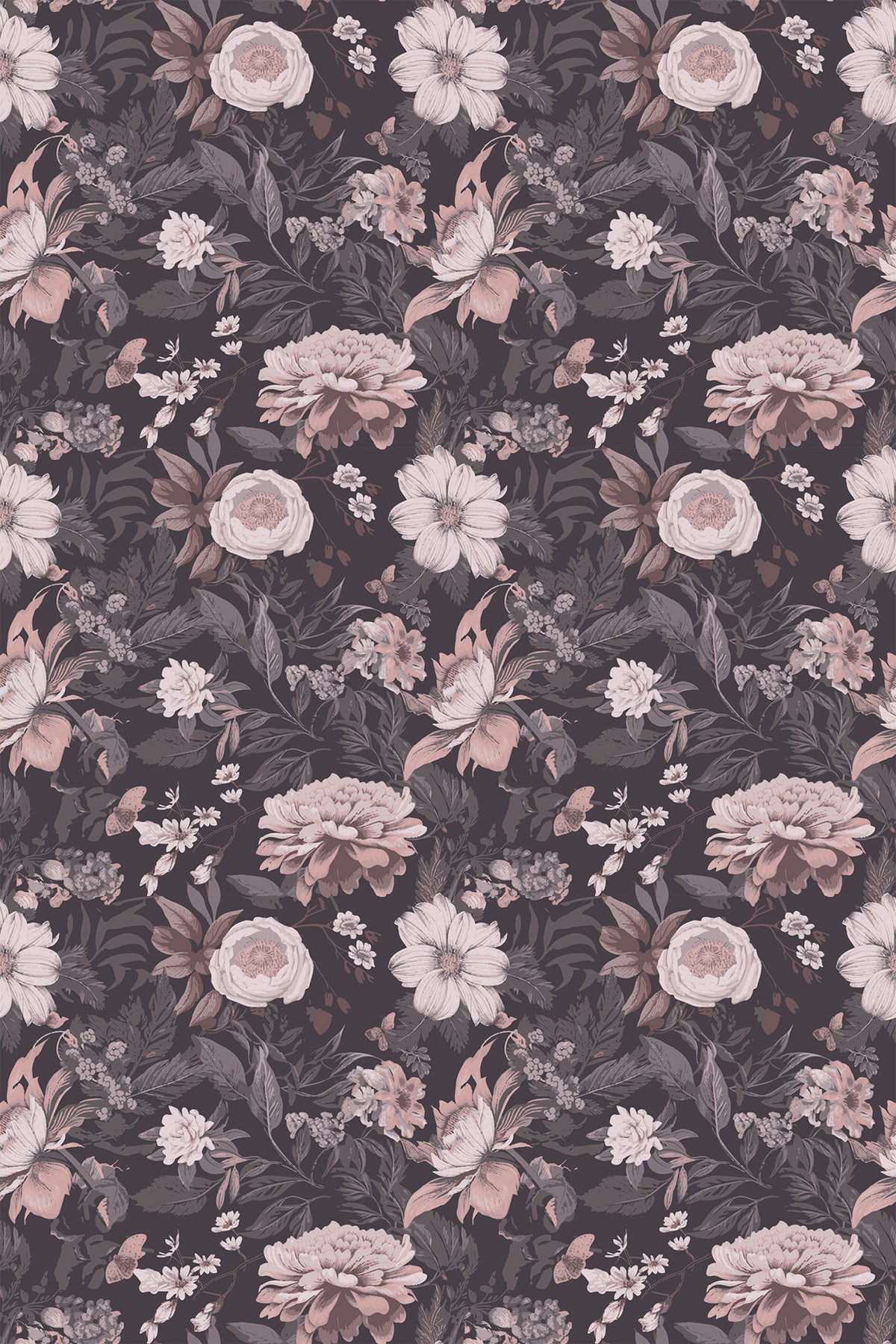Washed out floral Peel and Stick Removable Wallpaper